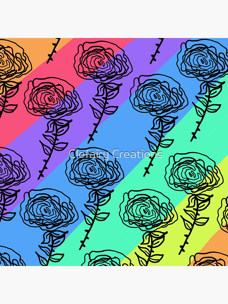 "Rainbow Pride Roses" Sticker for Sale by FairyScientist | Redbubble