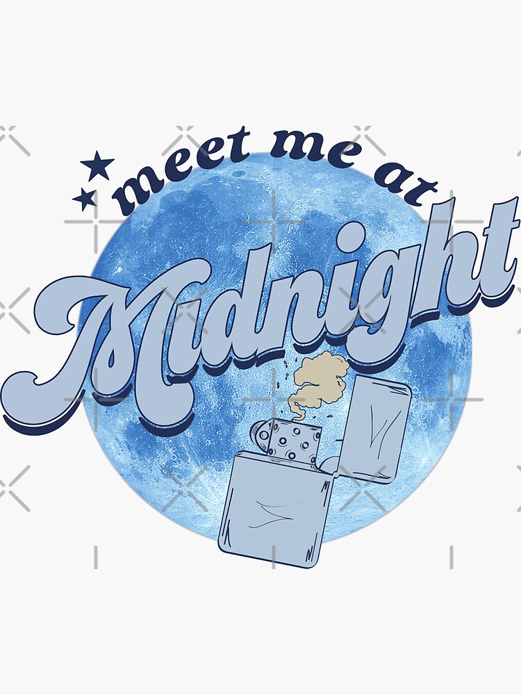 "meet me at midnight!" Sticker for Sale by theerastour | Redbubble