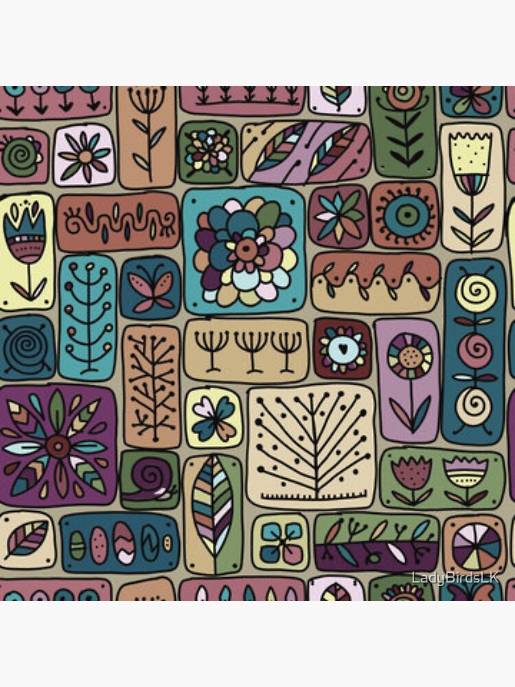 "Patchwork Cartoon Illustration" Poster for Sale by LadyBirdsLK | Redbubble