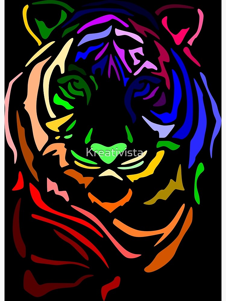 "Rainbow tiger" Framed Art Print for Sale by Kreativista | Redbubble