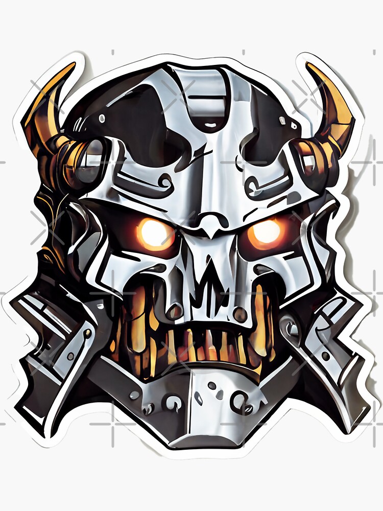 "Heavy Metal Sticker Head" Sticker for Sale by HorrorArtOnline | Redbubble