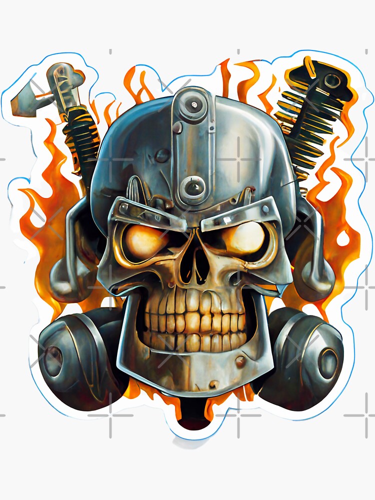 "Heavy Metal Sticker Head" Sticker for Sale by HorrorArtOnline | Redbubble