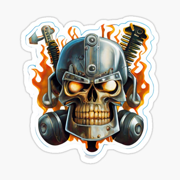 "Heavy Metal Sticker Head" Sticker for Sale by HorrorArtOnline | Redbubble