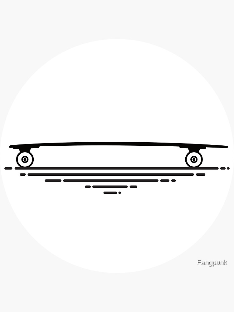 "Longboard side profile" Sticker by Fangpunk | Redbubble