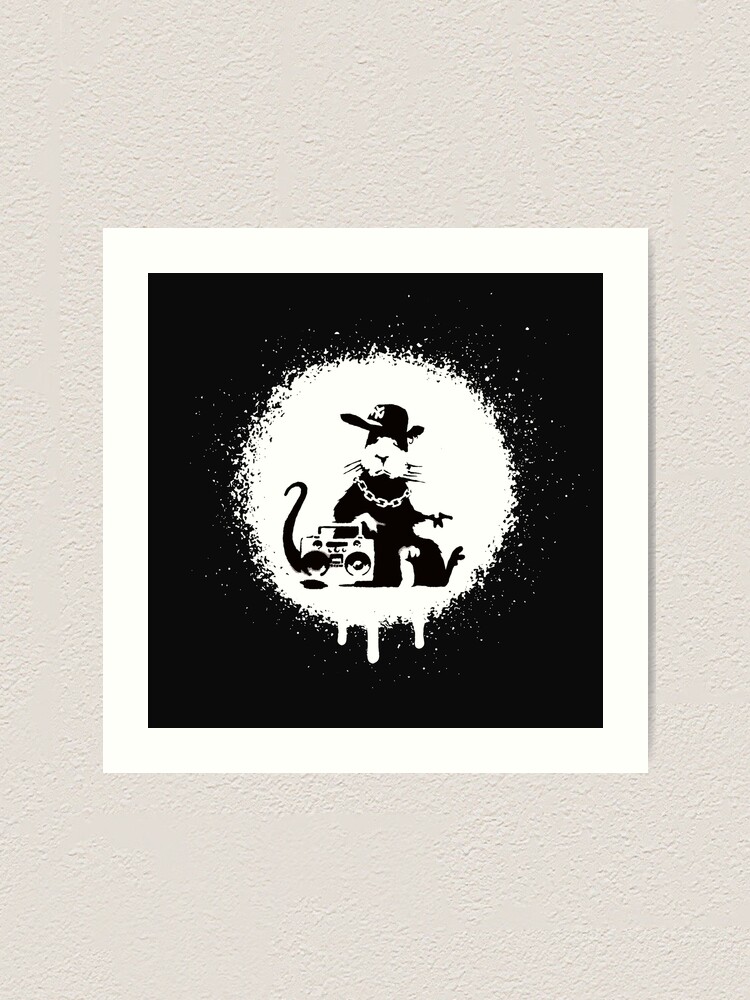"Banksy Hip Hop Rat - Spray Paint Street Art Urban Graffiti" Art Print ...