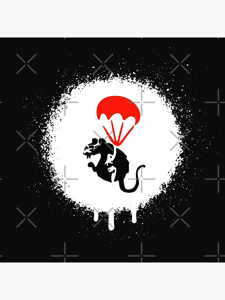 "Parachute Rat Banksy Stencil Art" Poster for Sale by WE-ARE-BANKSY ...