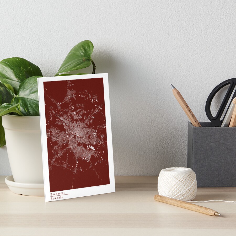 Lámina rígida «Bucarest - mapa de la ciudad / mapa / plano de la figura ...