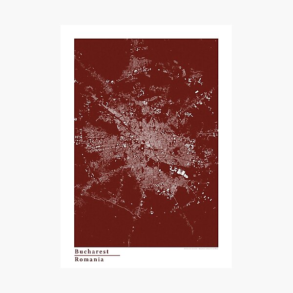 Lámina fotográfica «Bucarest - mapa de la ciudad / mapa / plano de la ...