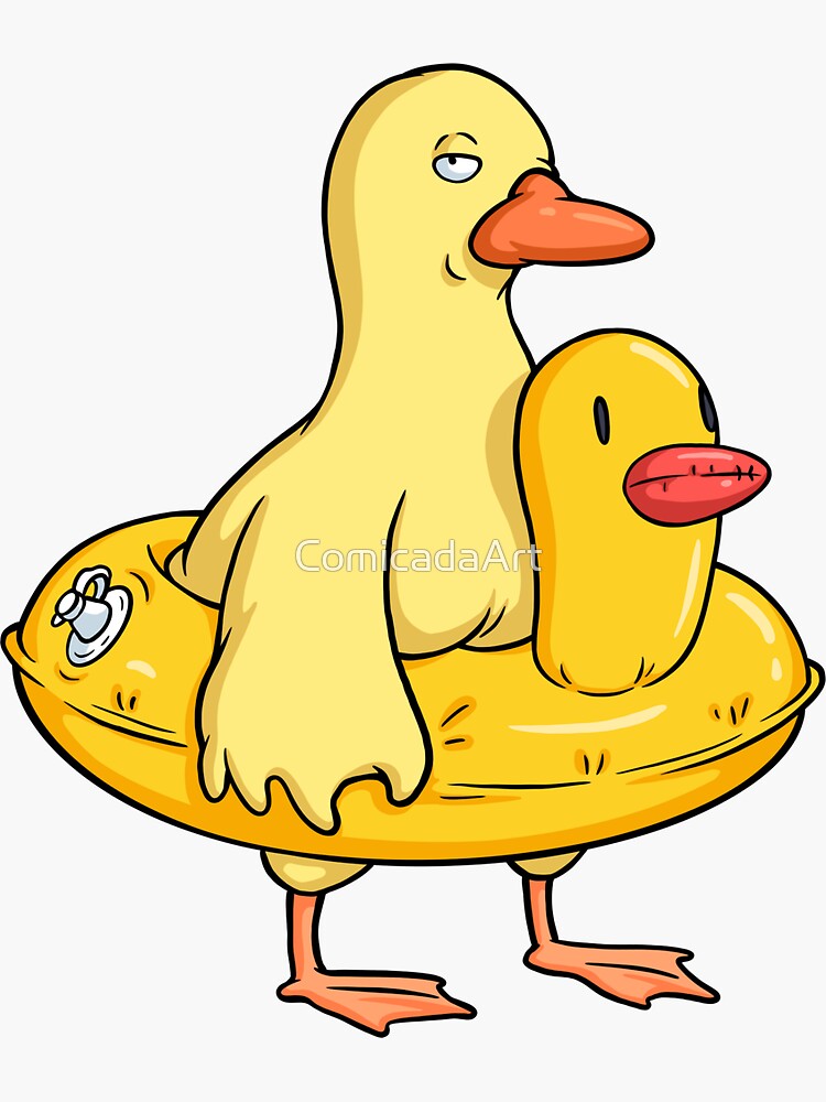 "double duck" Sticker for Sale by ComicadaArt | Redbubble