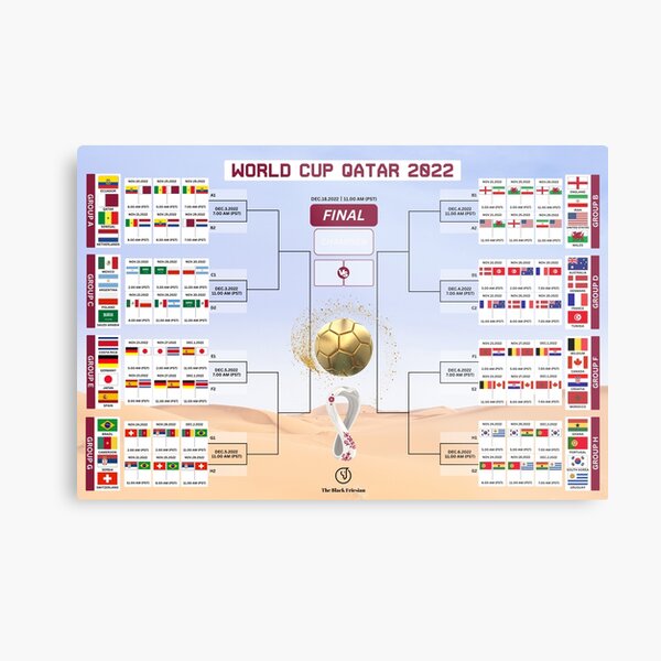"FIFA World Cup Calendar - 2022 World Cup Wall Chart Poster" Metal ...