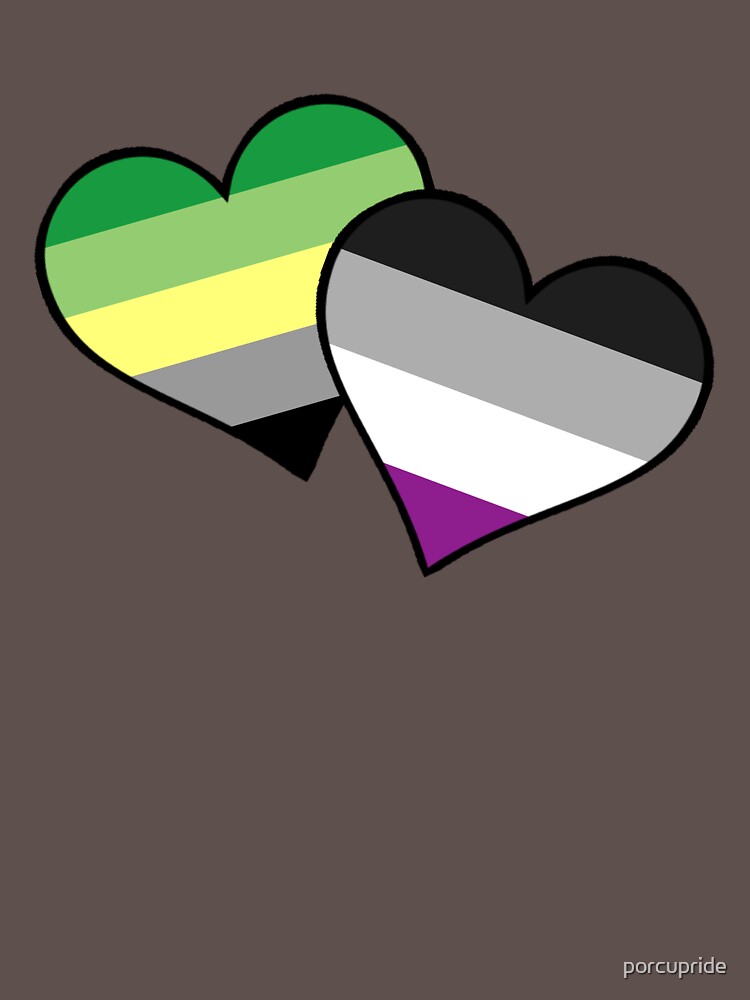 "AroAce Hearts" T-shirt for Sale by porcupride | Redbubble | aroace t ...