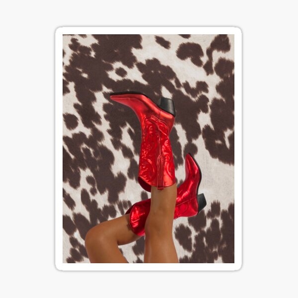 "RED COWBOY BOOTS" Sticker for Sale by btw2 | Redbubble