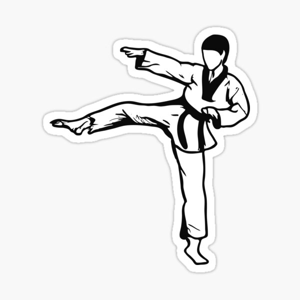 "karate high kick" Sticker for Sale by Designsgenix | Redbubble