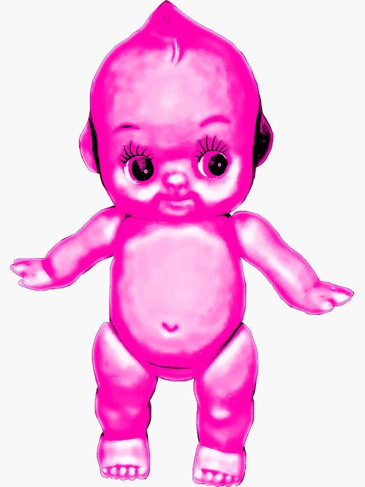 "Pink Kewpie Doll" Sticker for Sale by Shyextravaganza | Redbubble