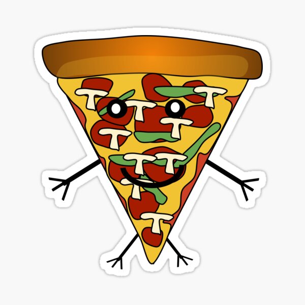 "Cute Smiling Pizza with toppings" Sticker for Sale by Butterflyart42 ...