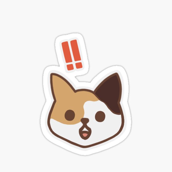 "Surprised Calico Cat with Exclamation Point " Sticker for Sale by ...