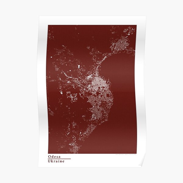 Póster «Odessa - plano de la ciudad / mapa / plano de la figura - color ...
