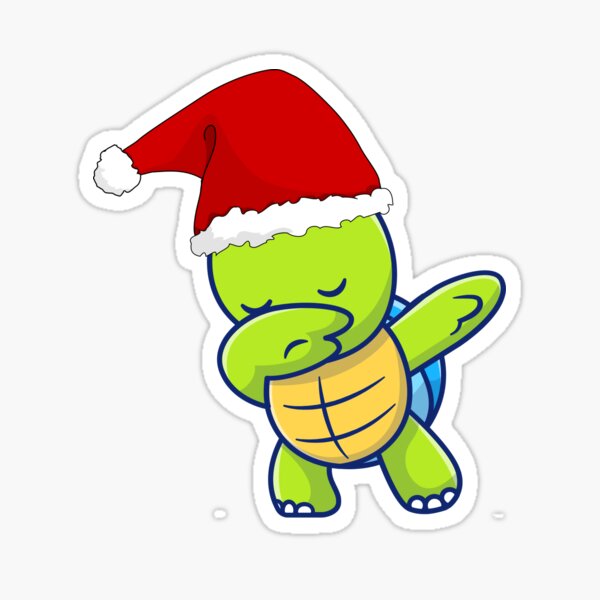 "Turtle Santa Dabbing Through The Snow" Sticker for Sale by Swobodzio ...