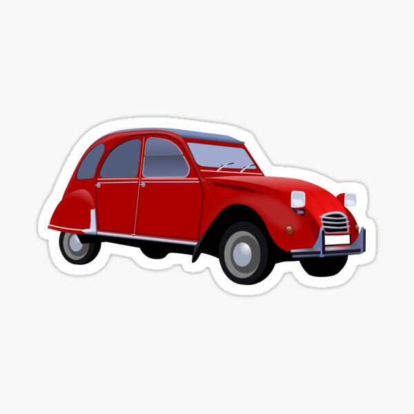 " Iconic Citroen 2CV in red." Sticker for Sale by janesg | Redbubble