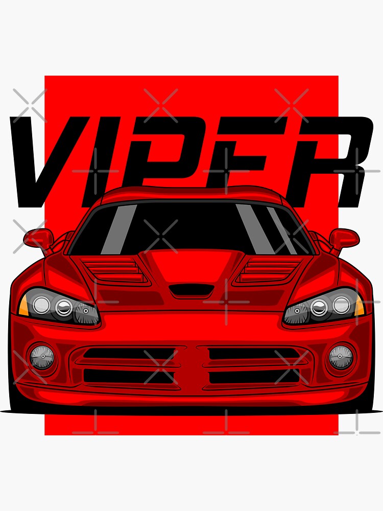 "Red Front Viper V10" Sticker for Sale by goldentuners | Redbubble