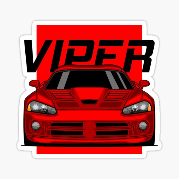 "Red Front Viper V10" Sticker for Sale by goldentuners | Redbubble