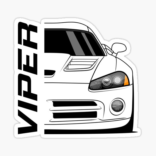 "Front Viper Muscle V10" Sticker by goldentuners | Redbubble