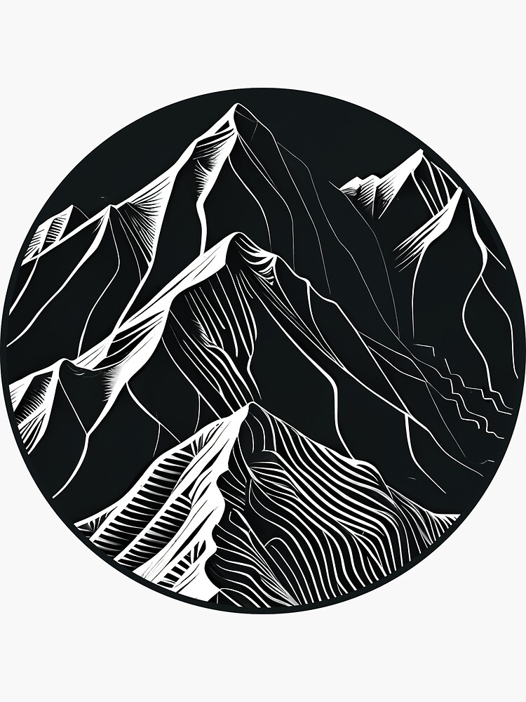 "Mountain Peaks - Swiss Alps (circular)" Sticker for Sale by NickMateo ...