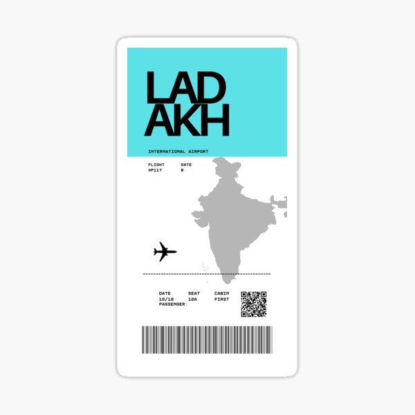 "Boarding Pass Ladakh India" Sticker for Sale by TangerineTeez | Redbubble