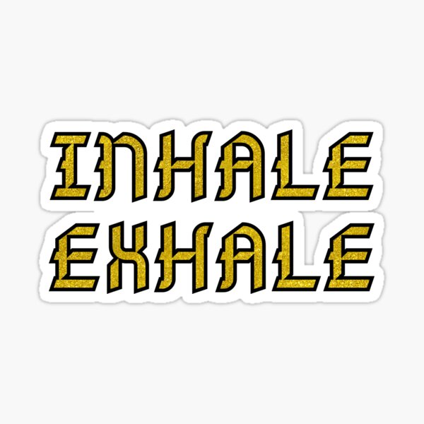 "Inhale exhale gold glitter mental health message" Sticker for Sale by ...