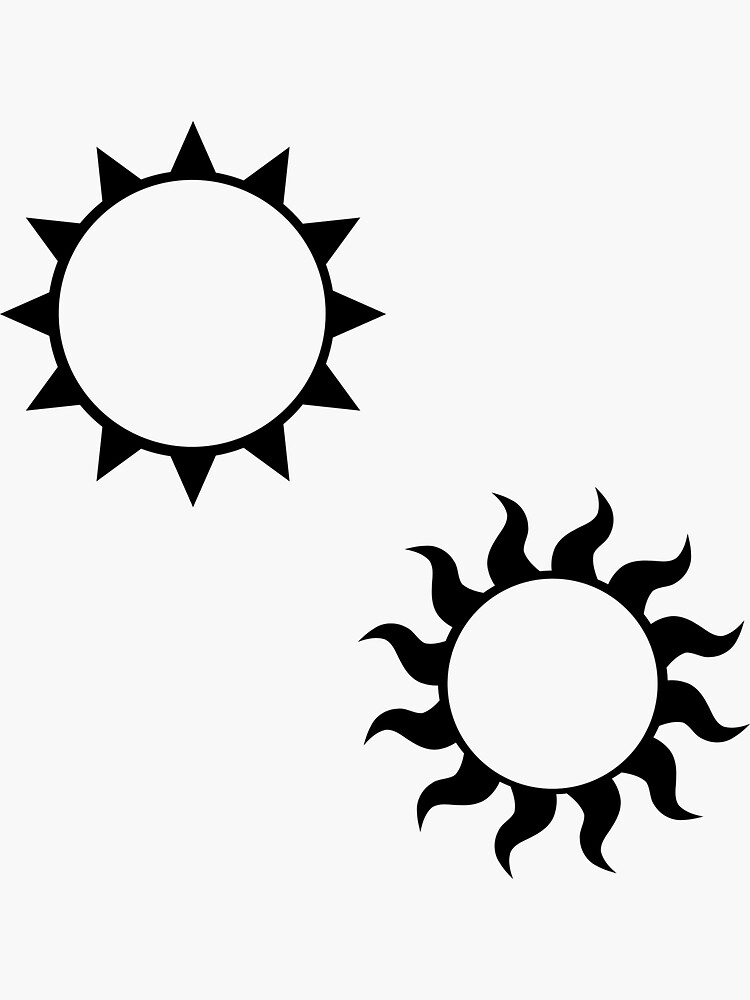 "Sun Shapes - 2 Black Sun Silhouette" Sticker for Sale by gjsart ...