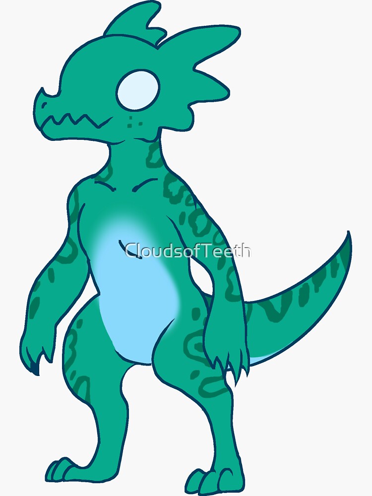 "Teal Kobold" Sticker for Sale by CloudsofTeeth | Redbubble