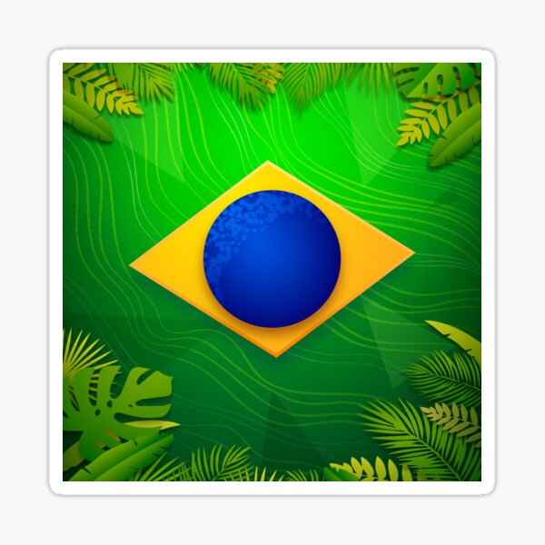 "Brazil Flag" Sticker for Sale by Art-Zhela | Redbubble