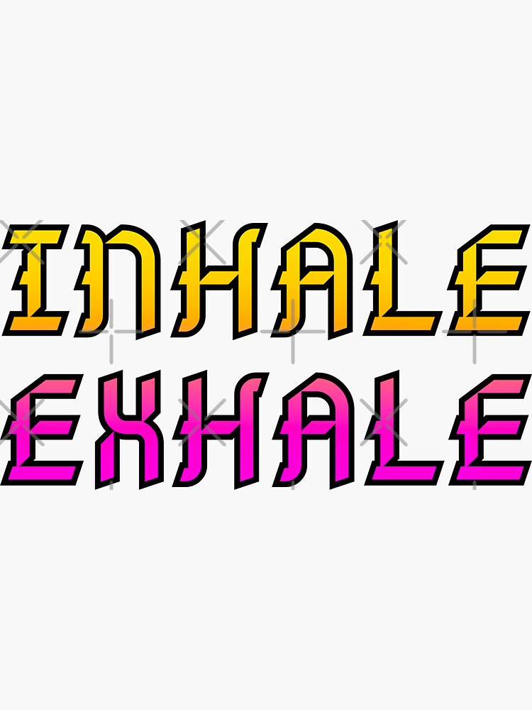 "Inhale exhale, ombre effect mental health message" Sticker for Sale by ...
