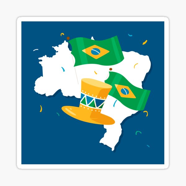 "Brazil" Sticker for Sale by Art-Zhela | Redbubble