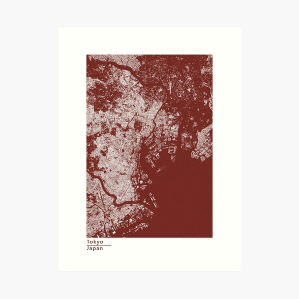 Lámina artística «Tokio - plano de la ciudad / mapa / plano de la ...
