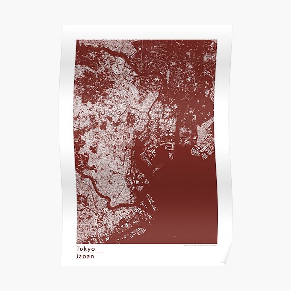 Póster «Tokio - plano de la ciudad / mapa / plano de la figura - color ...