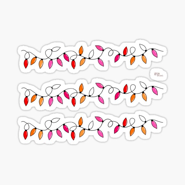"LGBTQ String Lights Sticker Pack- lesbian flag" Sticker for Sale by ...