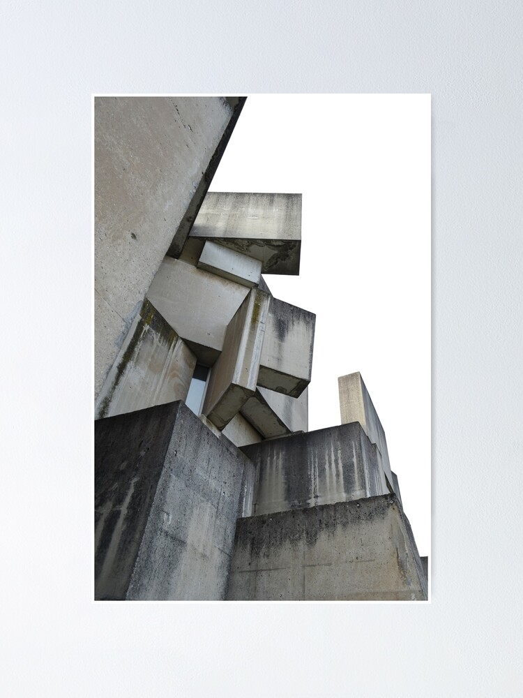 "Brutalist Concrete Building" Poster for Sale by Voltariq | Redbubble