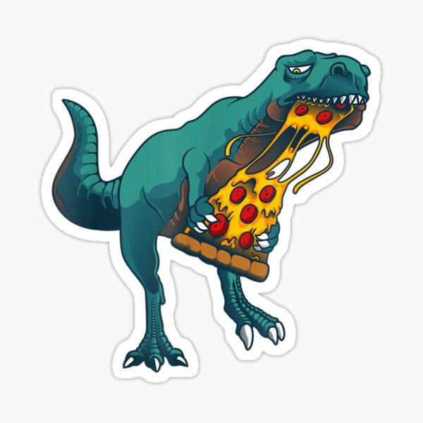 "T REX EATING PIZZA | EATING PIZZA | PIZZA" Sticker for Sale by ...