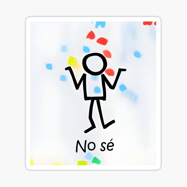 "Colorful Stick Figure Shrug - "No Se"" Sticker for Sale by ...