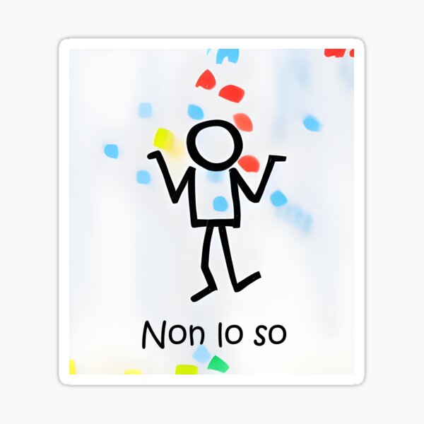 "Colorful stick figure shrug - Non lo so" Sticker for Sale by ...