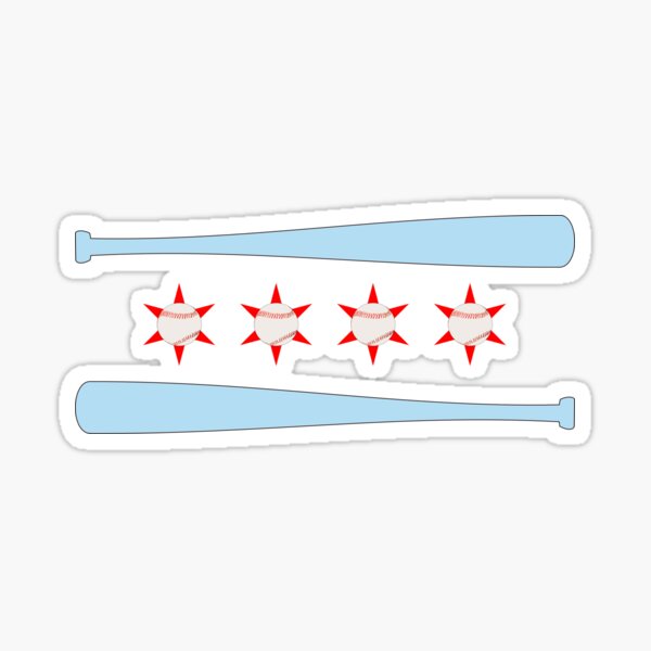 "Flag of Chicago Baseballs and Bats" Sticker for Sale by TrueTexanTees ...