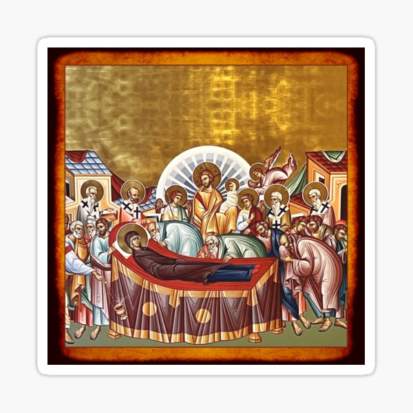 "Dormition of the Theotokos Icon Gold Byzantine Style" Sticker for Sale by Yiorgosnj13 | Redbubble