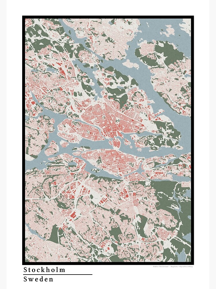 "Stockholm - city plan / map / figure ground plan - multicolored ...