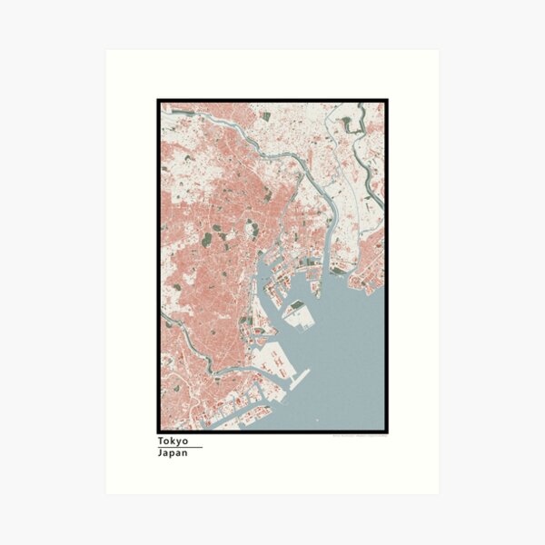 "Tokyo - city plan / map / figure ground plan - multicolored realistic ...