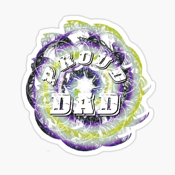 "Pride Sticker - Proud Dad - Non Binary" Sticker for Sale by jade ...