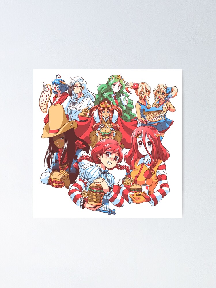 "Fast Food Waifus" Poster for Sale by metrokard | Redbubble