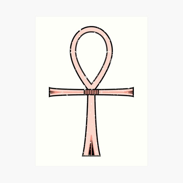 "Ancient Egyptian Ankh Symbol of Life in Pink (W)" Art Print by ...