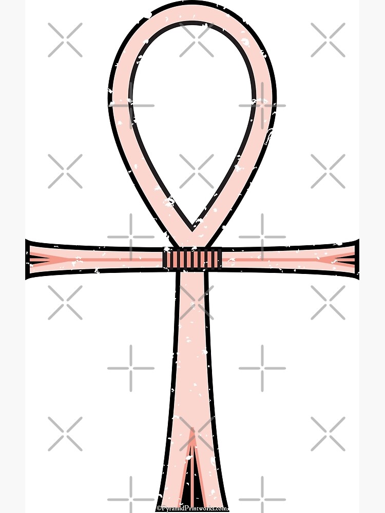 "Ancient Egyptian Ankh Symbol of Life in Pink (W)" Art Print by ...