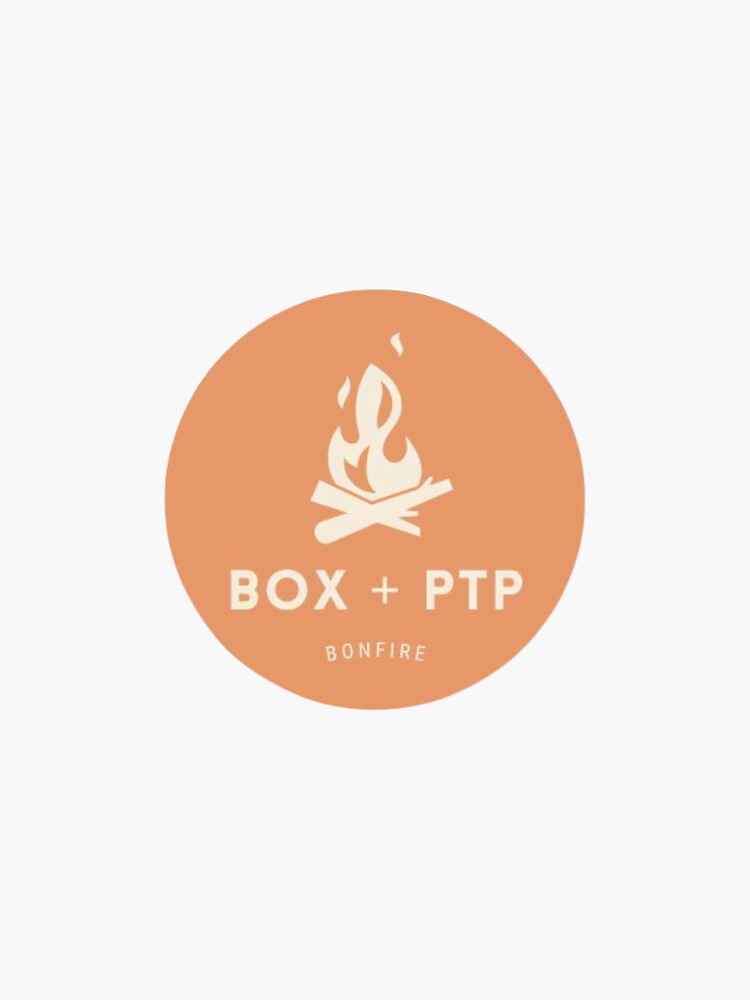 "BOX + PTP bonfire" Sticker for Sale by PiThetaPhi | Redbubble